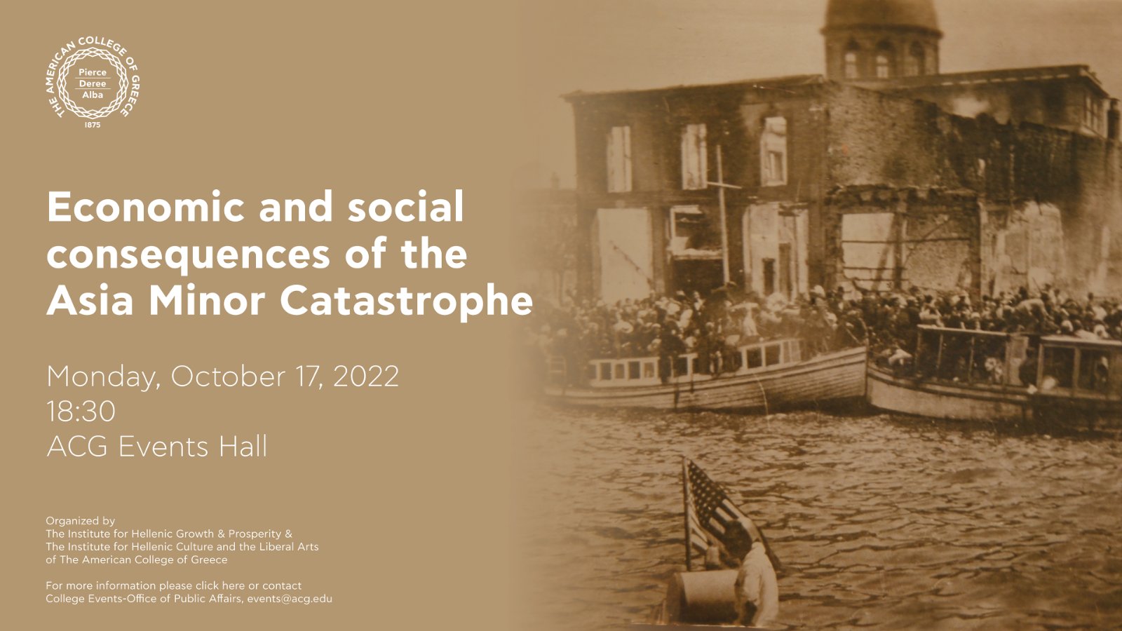 Economic and social consequences of the Asia Minor Catastrophe - ACG 150